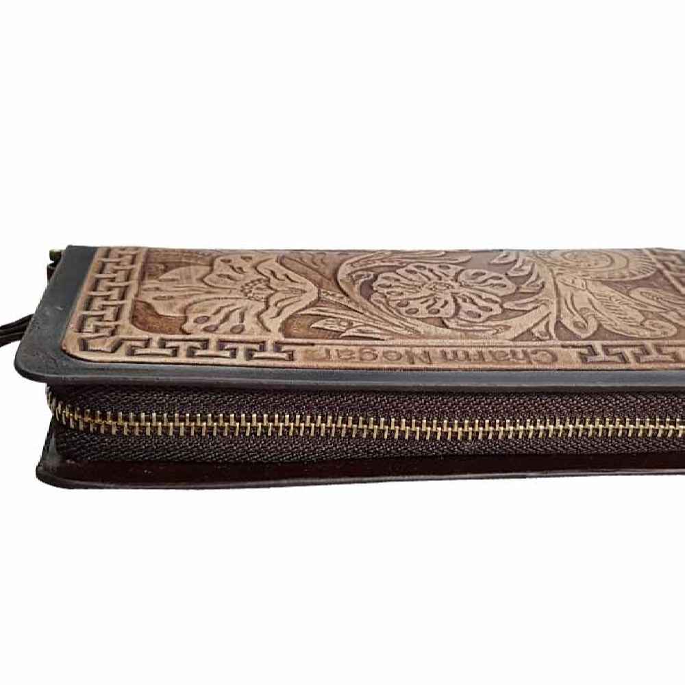 Women's Brown Natural Leather Hand Wallet Alma - ShopiPersia