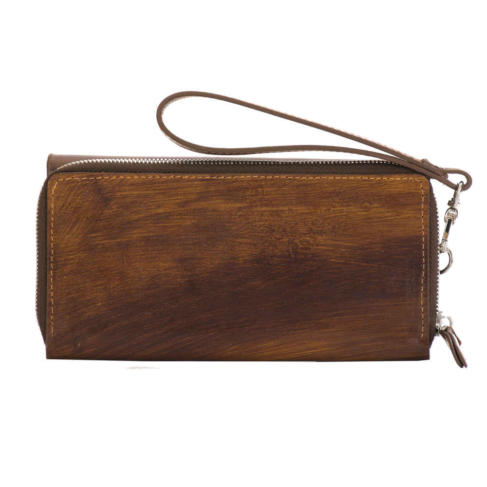 Women's Brown Natural Leather Hand Wallet Sher » ShopiPersia