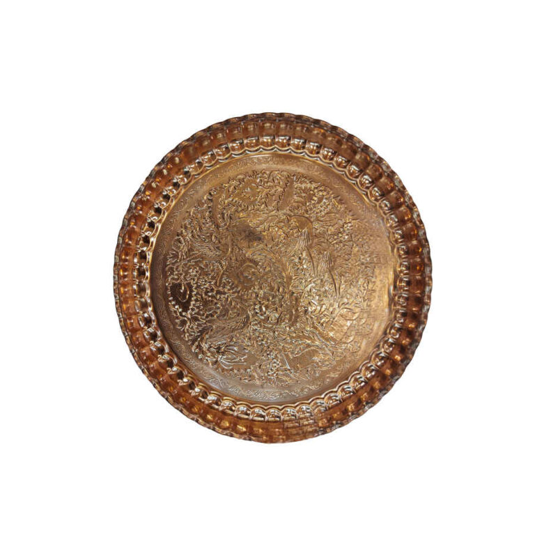 Persian Decorative Copper Engraved Plate Booteh - ShopiPersia