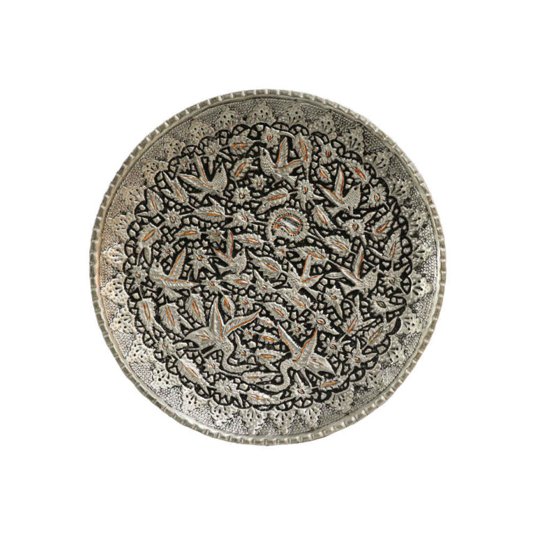 Handcrafted Persian Engraved Decorative Copper Plate Honar Floral ...
