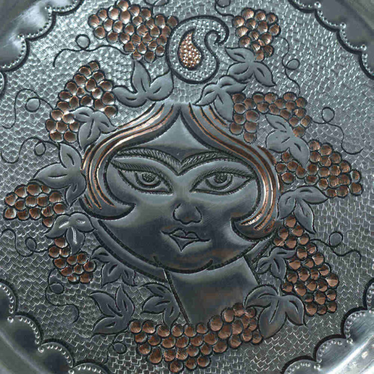 Persian Decorative Copper Engraved Plate Khatoon - ShopiPersia