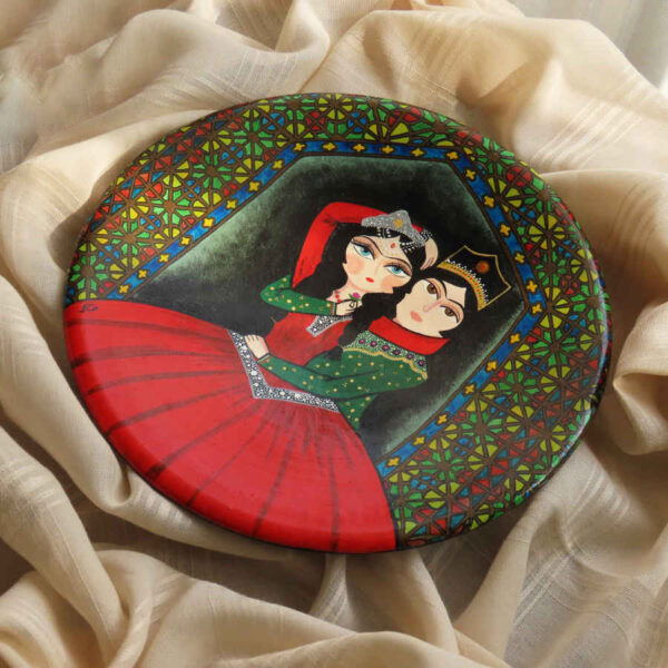 Persian Decorative Pottery Plate Hand-Painted Ghajari - ShopiPersia