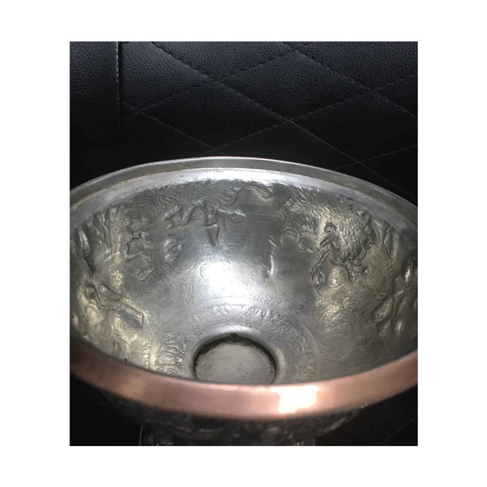 Handcrafted Persian Engraved Copper Sugar Bowl Ahoo - ShopiPersia Handcrafted Persian Engraved Copper Sugar Bowl Ahoo - ShopiPersia