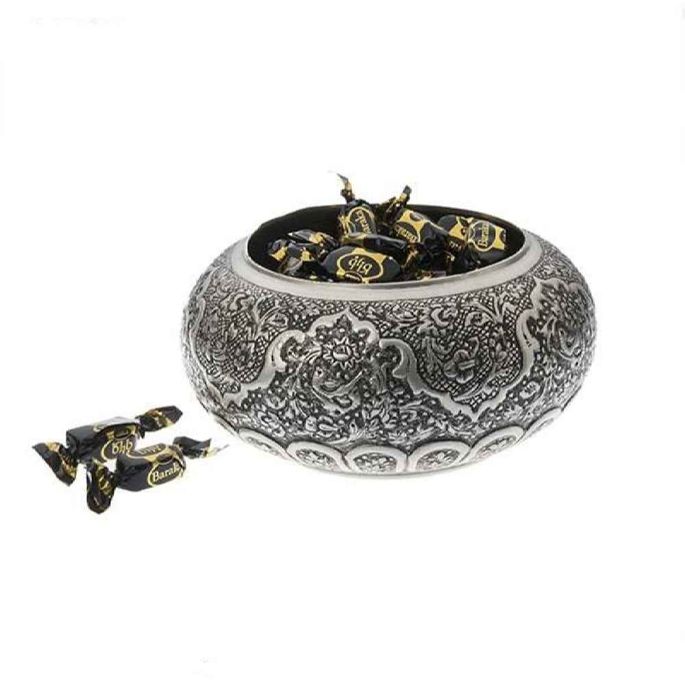 Handcrafted Persian Engraved Copper Sugar Bowl Nima - ShopiPersia Handcrafted Persian Engraved Copper Sugar Bowl Nima - ShopiPersia