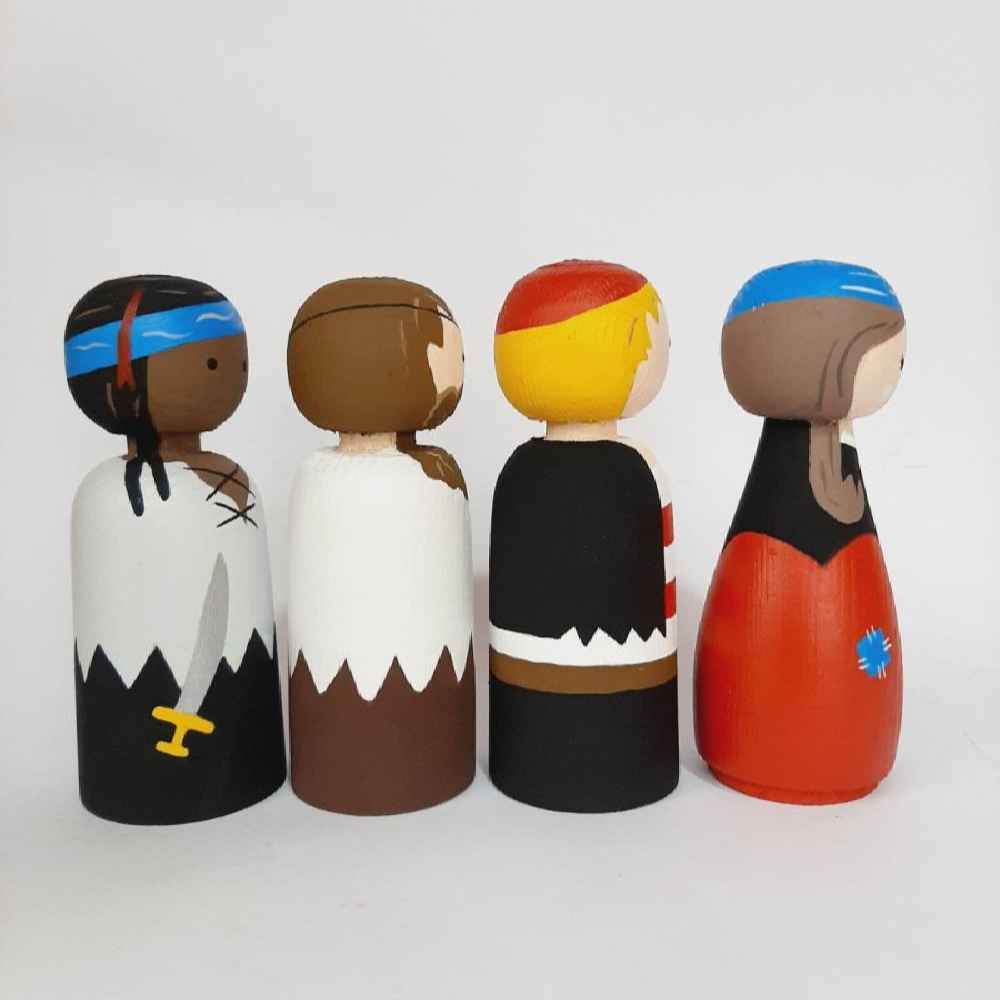 Handmade Wooden Peg Dolls - Pirate Adventure Sea Voyagers - ShopiPersia