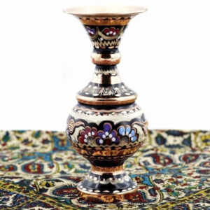 Decorative Copper Vase Hand-Painted with Persian Minakari Enamel Yavar ...