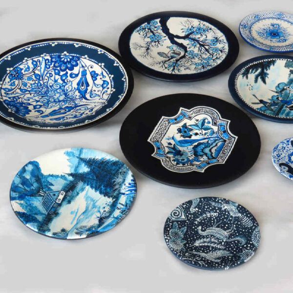 Set of 10 Hand-Painted Decorative Pottery Plate - ShopiPersia