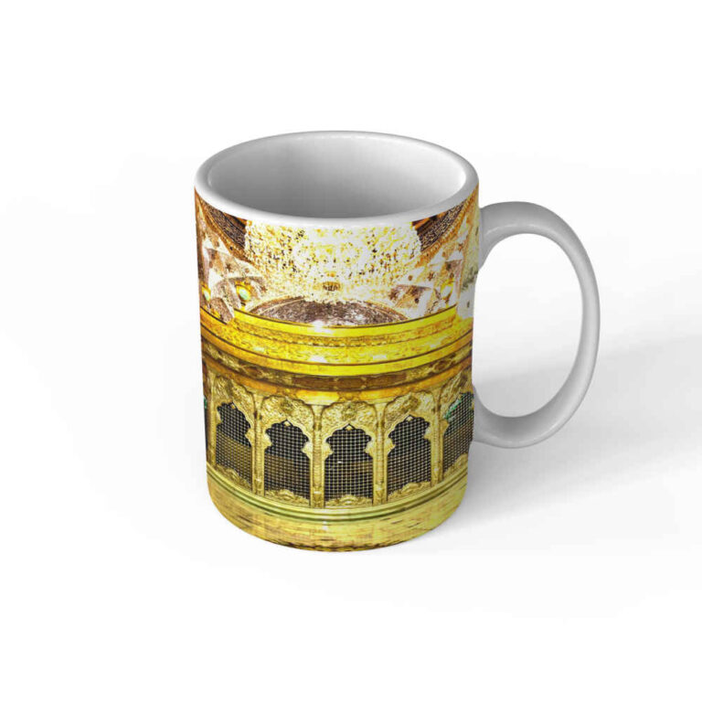 Islamic Coffee Mug with Imam Hussain Shrine Pattern - ShopiPersia