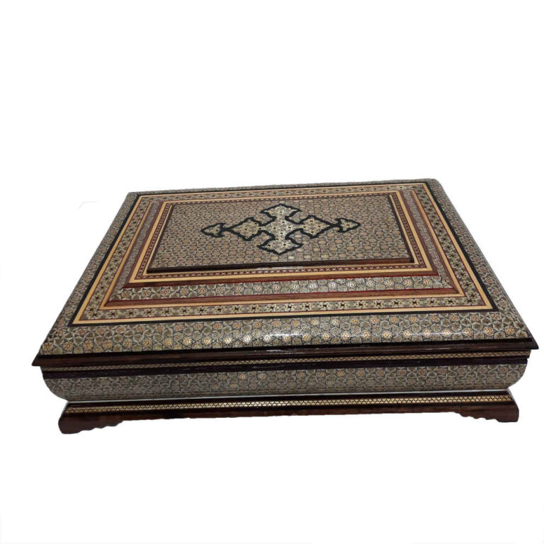 Beautiful Wooden Quran Storage Box - Khatam Enameled with Velvet Lining ...