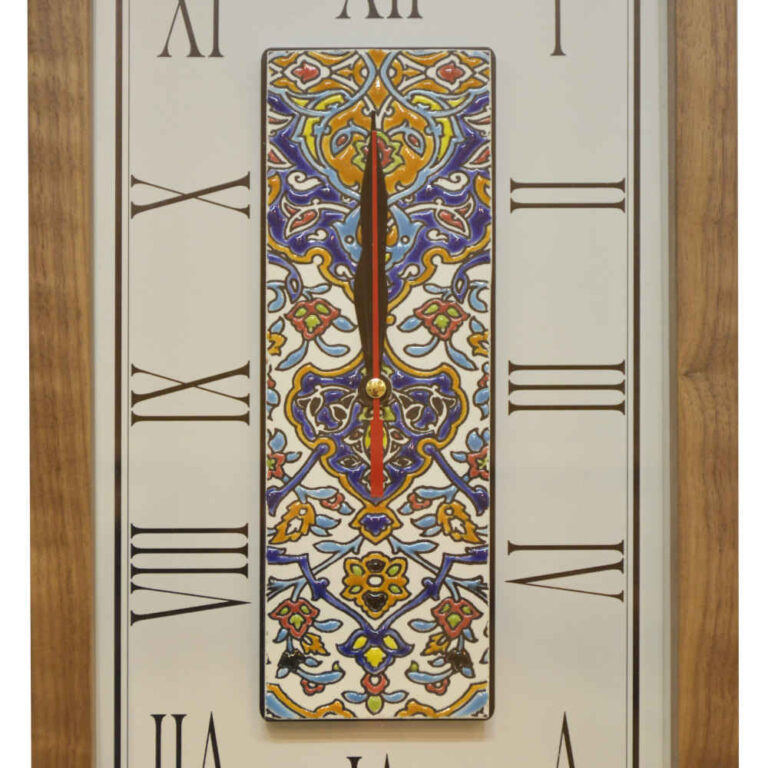 Persian Style Wooden Desk Clock Model Mina - ShopiPersia