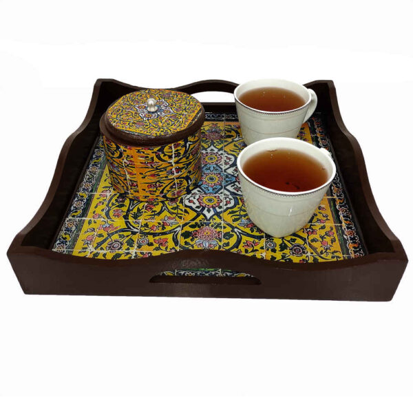 Persian Wooden Serving Tray Model Alma - ShopiPersia