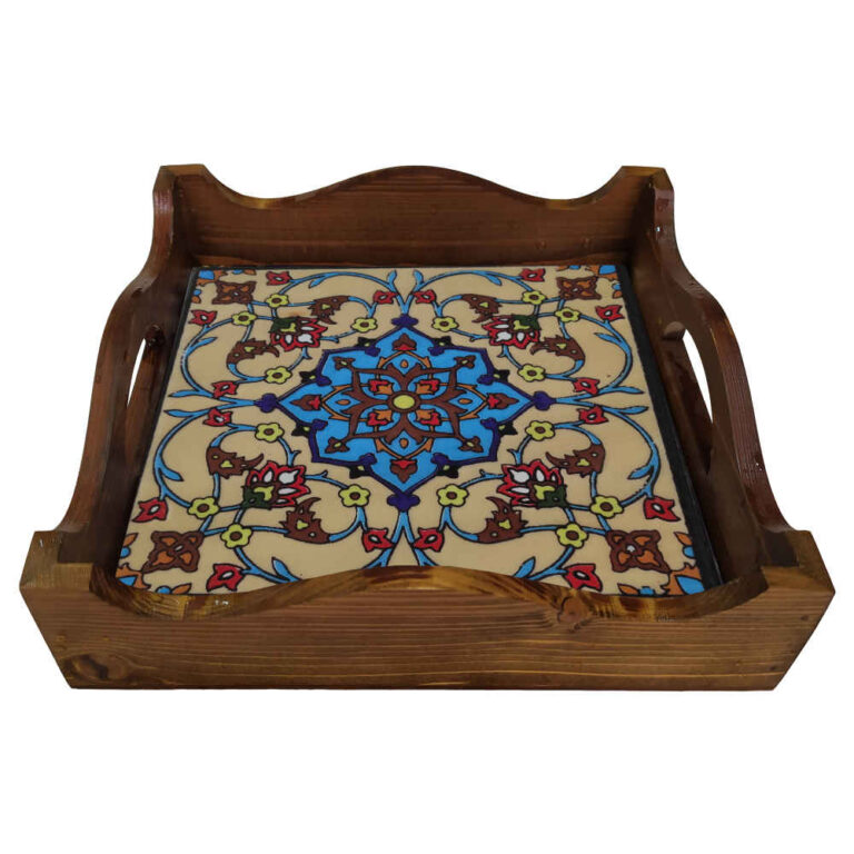 Persian Wooden Serving Tray Model Fatima - ShopiPersia