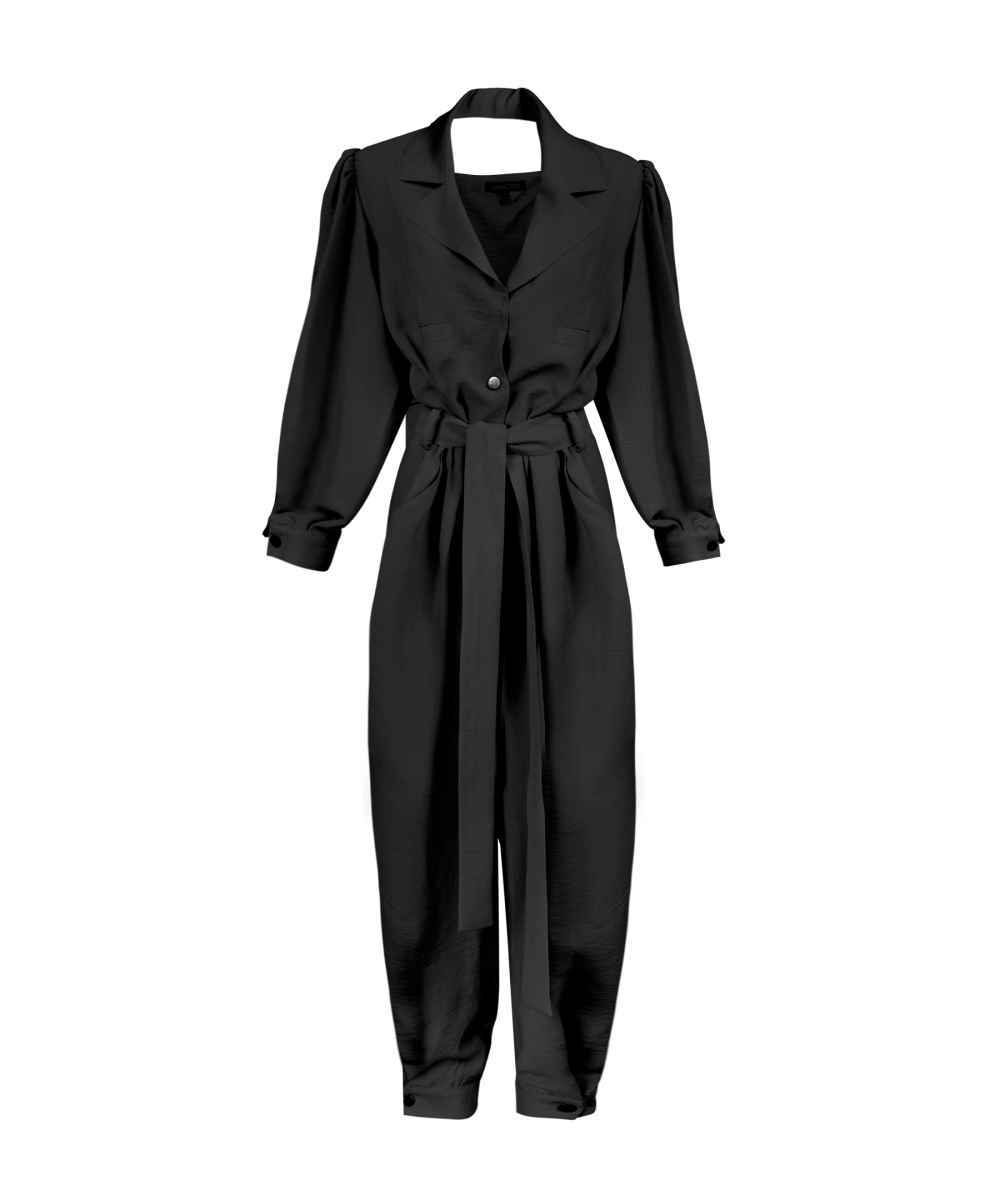 Fashion Blend Jumpsuit with Side Belt for Women Maya - ShopiPersia
