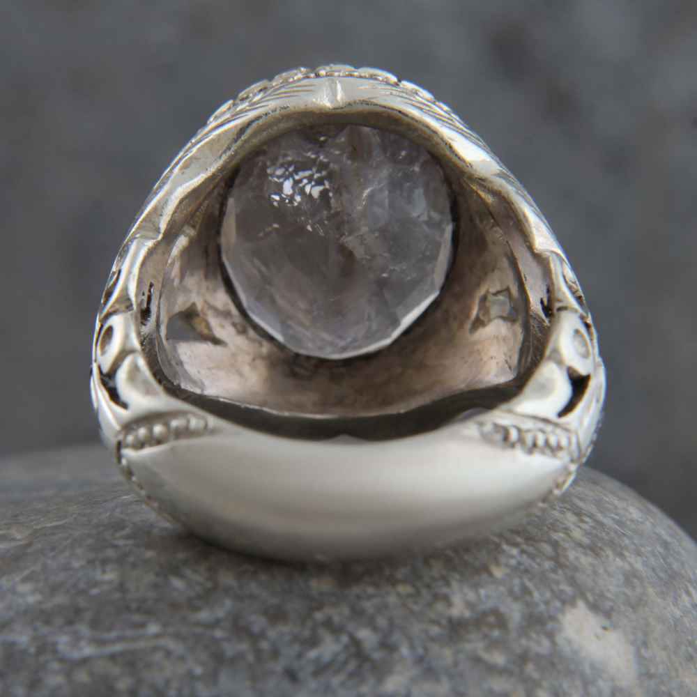 Persian Silver Ring with Dur-e Najaf For Men Milad