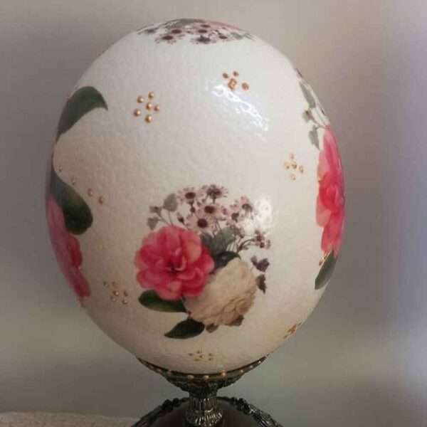 Persian Decorative Hand Painted Ostrich Egg Shell - Gol - ShopiPersia