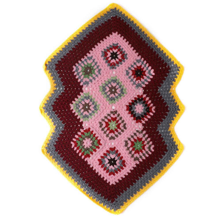 Handwoven Boho Macrame Floor Rug for home Blue Maral - ShopiPersia