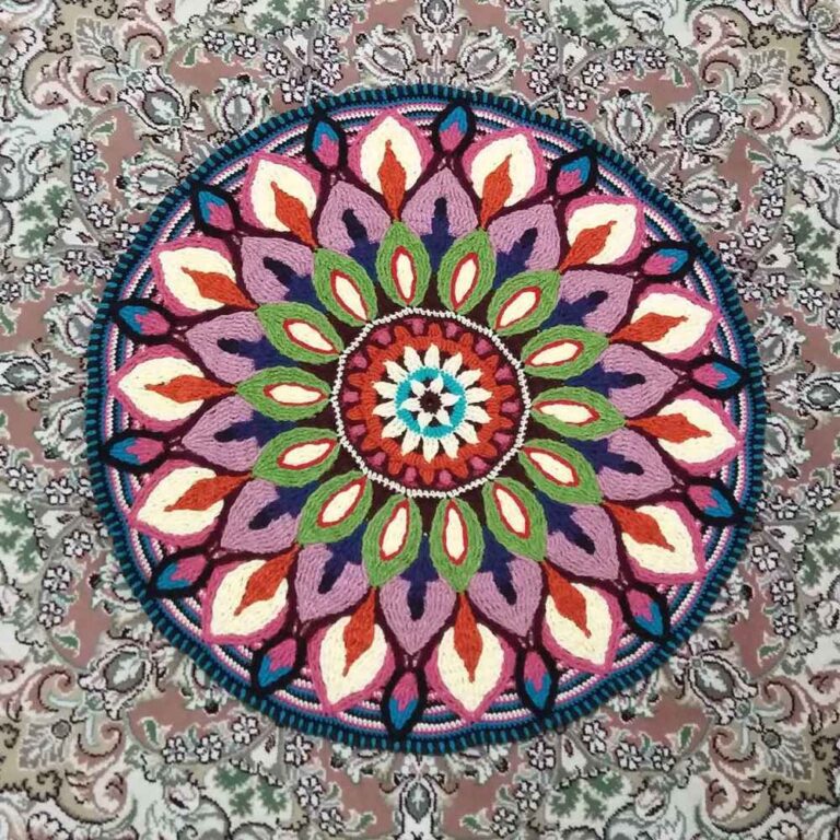 Handwoven Boho Macrame Floor Rug – Kokab Pattern - ShopiPersia