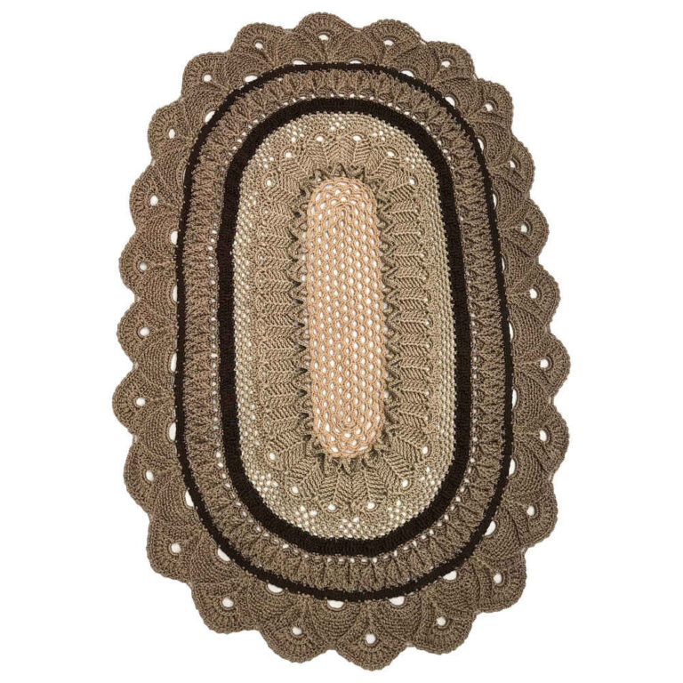 Handwoven Boho Macrame Floor Rug – Sun Pattern - ShopiPersia