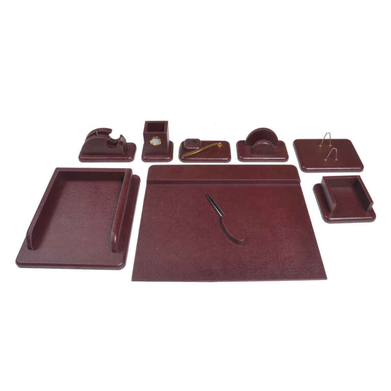 Black Leather Office Desk Set - ShopiPersia