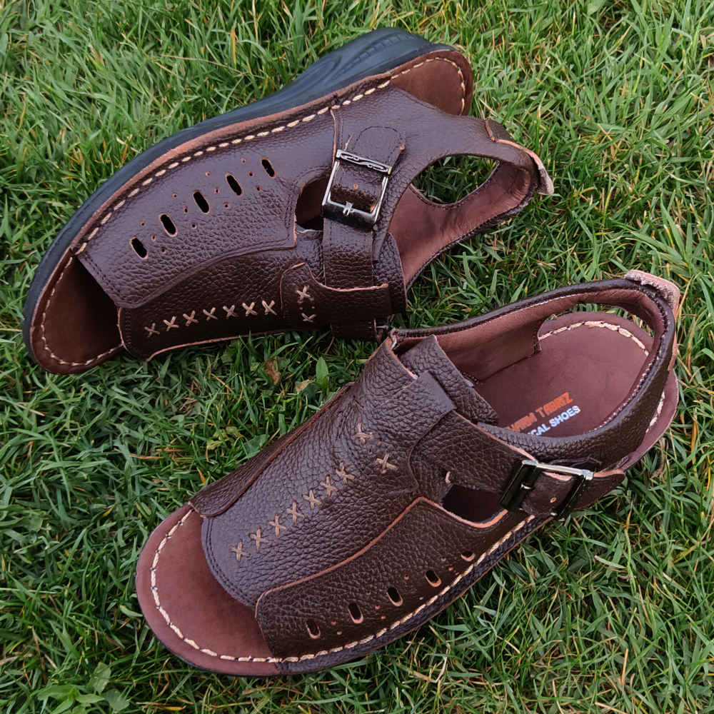 Men's Natural Leather Sandals Model Ahwaz - ShopiPersia