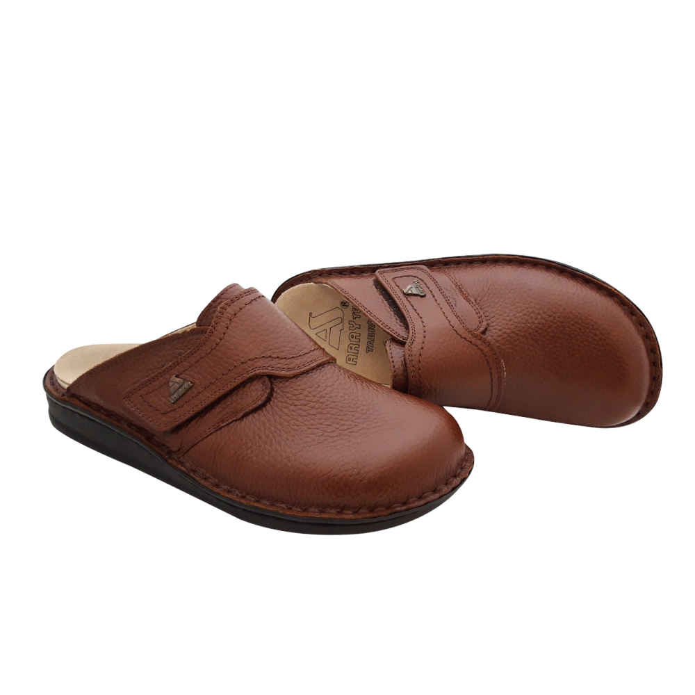 Nalain Mules Islamic Style with Real Leather for Men Black - ShopiPersia
