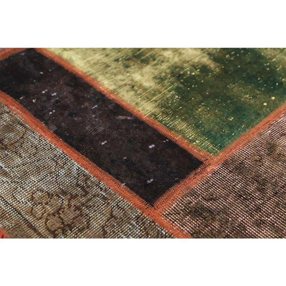 Vintage Persian Hand-Knotted Patchwork Carpet Baran - ShopiPersia
