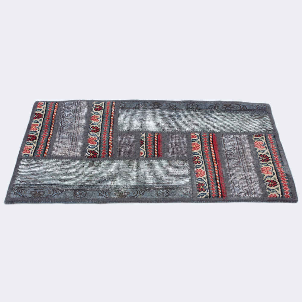 Vintage Persian Hand-Knotted Patchwork Carpet Farhan - ShopiPersia
