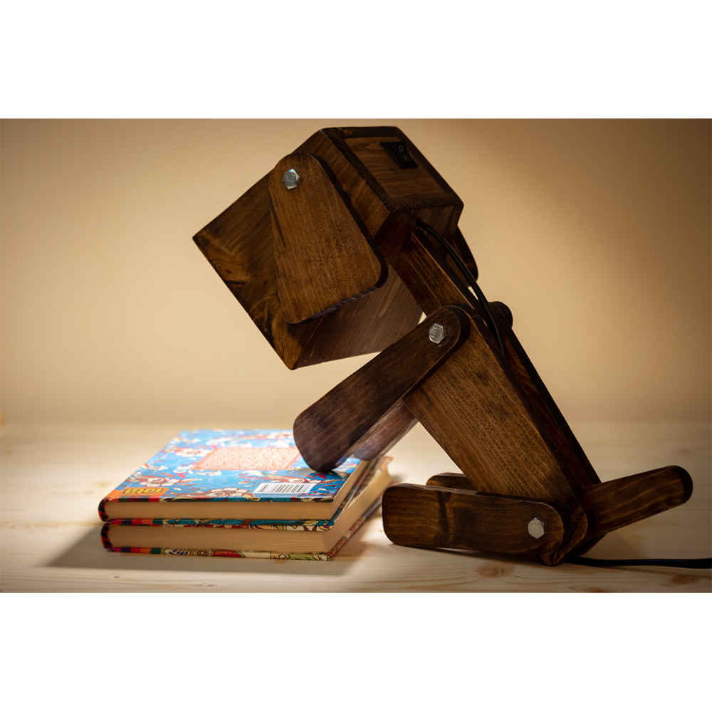 Wooden Novelty Desk Lamp Handcrafted and Adjustable Puppy Figurine ...