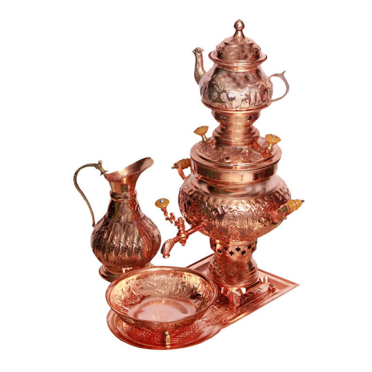 Persian Copper Samovar Decorative Charcoal Tea Maker 4-Liter - ShopiPersia