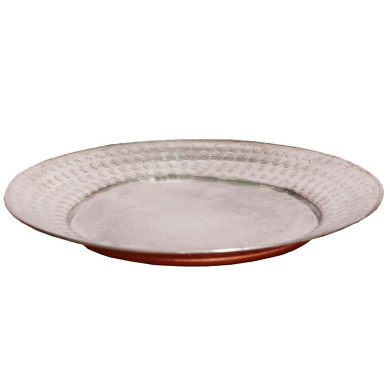 Copper Serving Platter Hammered Parmida - ShopiPersia