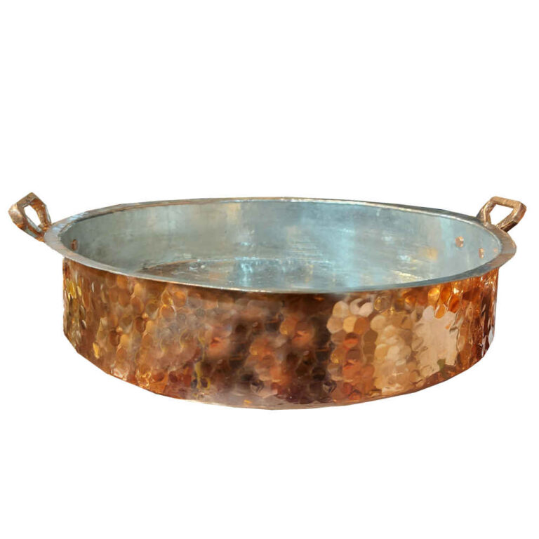 Handmade Copper Frying Pan with Lid Model Armin - ShopiPersia