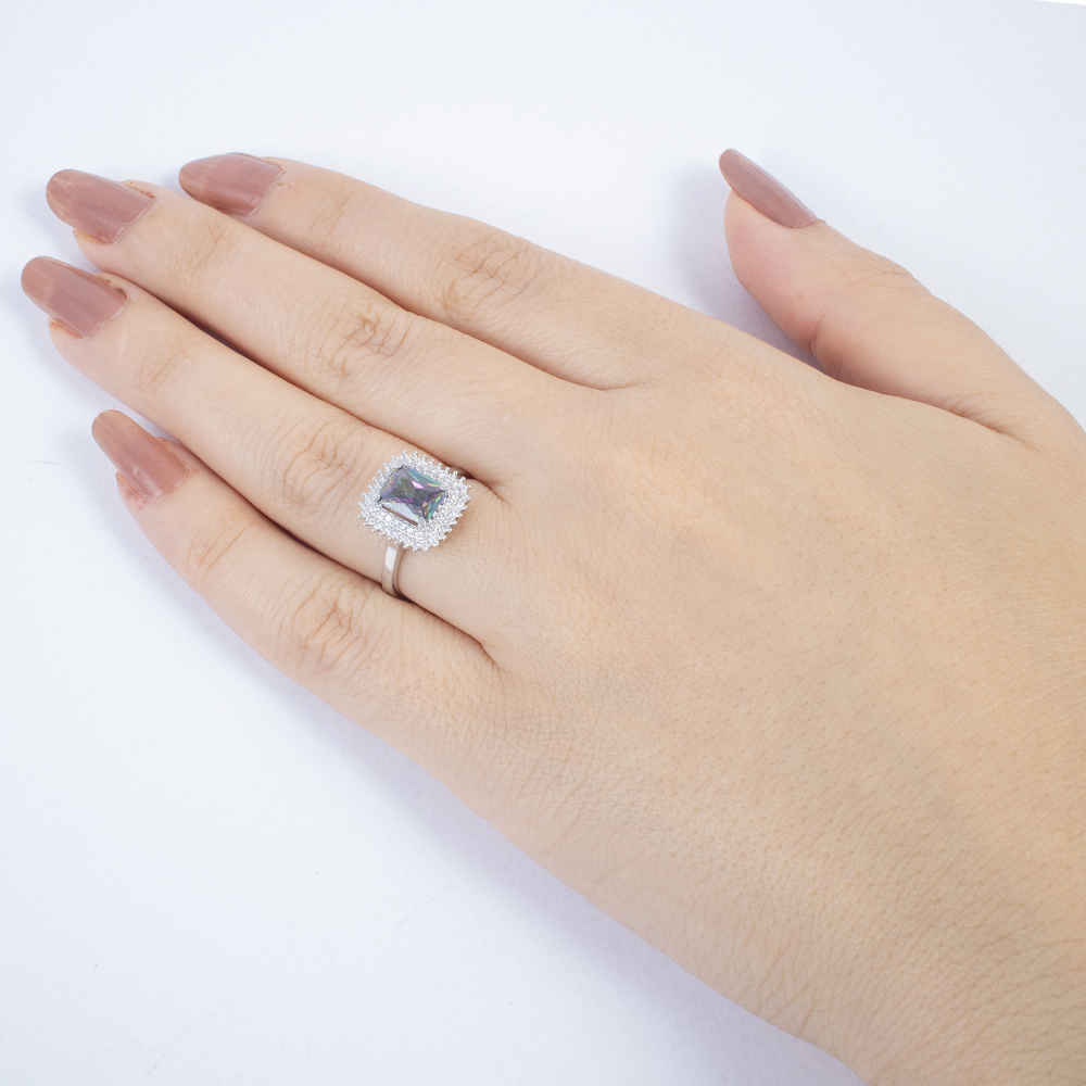 Blue Topaz Silver Ring for Women Mahsa - ShopiPersia