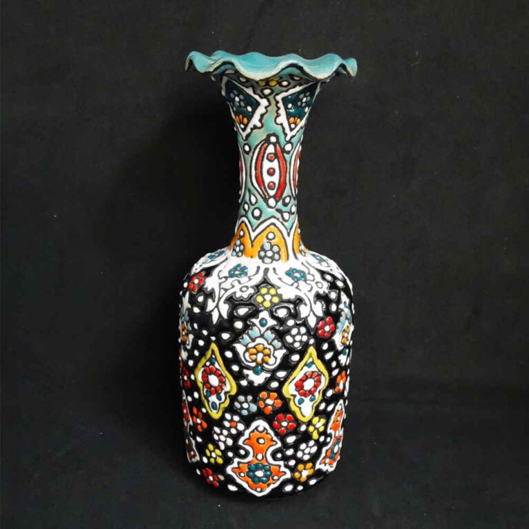 Decorative Vase Hand-Painted with Persian Minakari Enamel Fazel ...