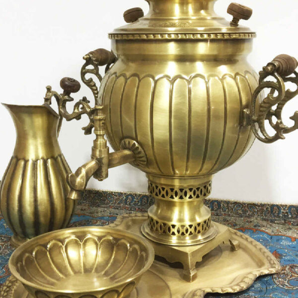 Decorative Coal Samovar Brass Traditional Persian 6-Liter - ShopiPersia