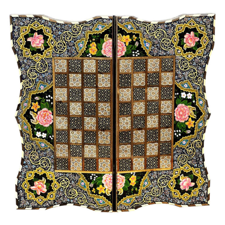 Persian Marquetry Chess Board Tazhib - ShopiPersia