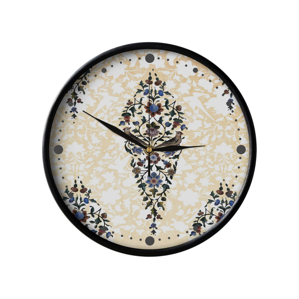 Analog Wall Clock Floral Design Model Abr - ShopiPersia
