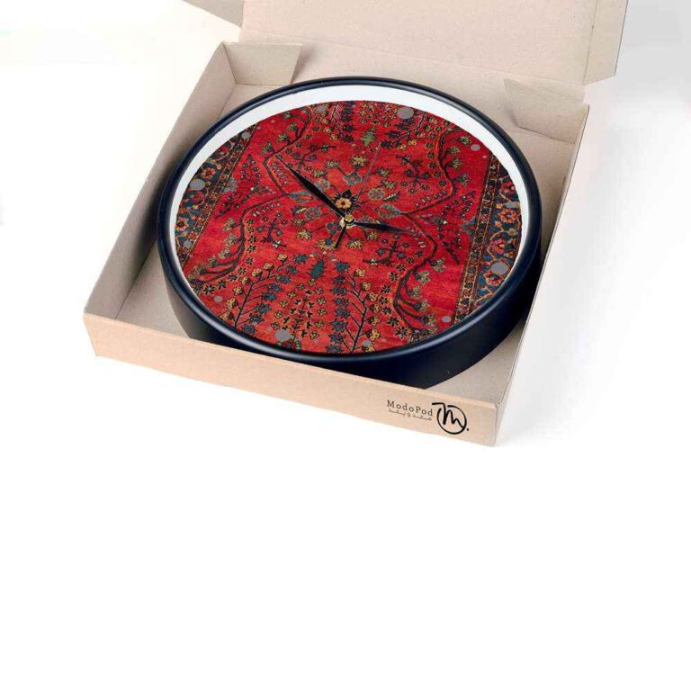 Analog Wall Clock Persian Floral Pattern Model Farsh - ShopiPersia