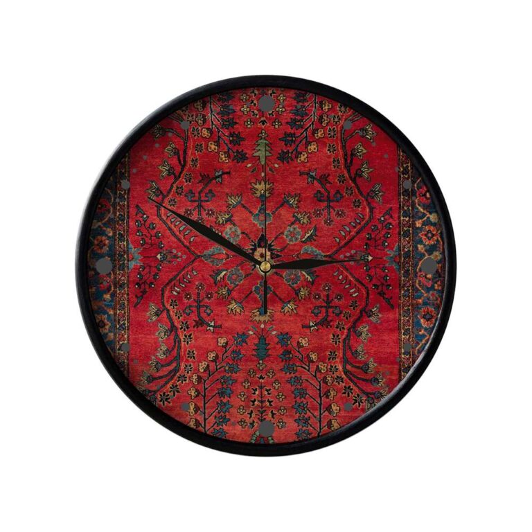 Analog Wall Clock Persian Floral Pattern Model Farsh - ShopiPersia