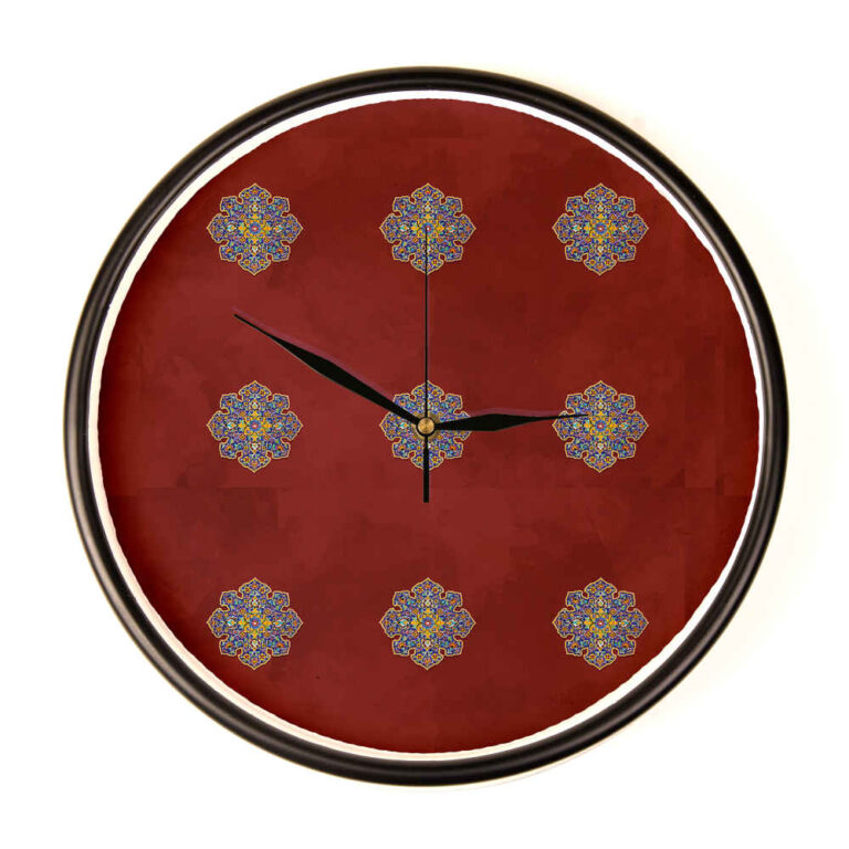 Analog Wall Clock Persian Floral Pattern Model Melisa - ShopiPersia