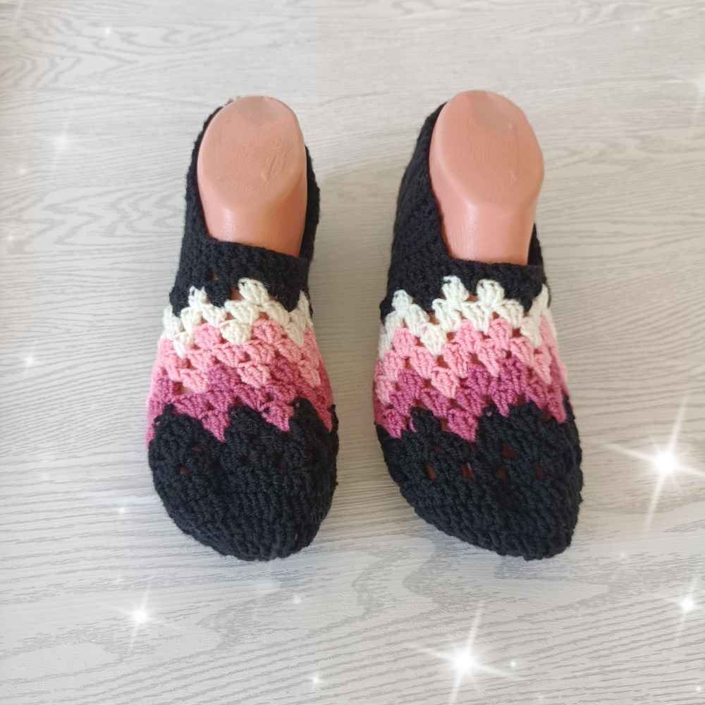 Crochet Slippers for Women Cotton Knitted Model Hashti - ShopiPersia