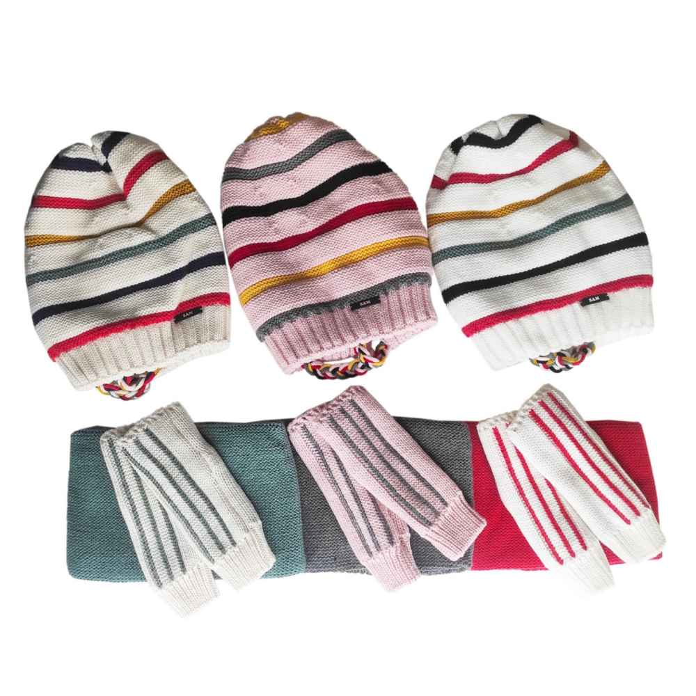 Women's Knitted Hat and Scarf Set Model Hiva - ShopiPersia
