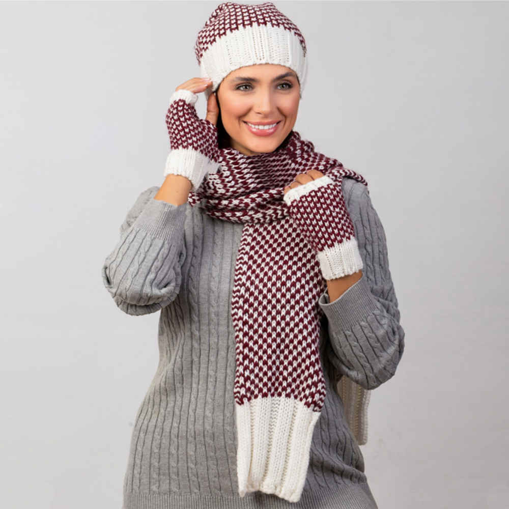 Women's Knitted Hat and Scarf Set Model Sara - ShopiPersia