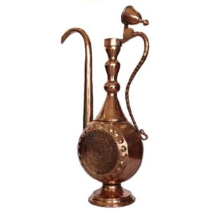Decorative Persian Copper Aftabeh with Basin Bowl - Model Raz - ShopiPersia