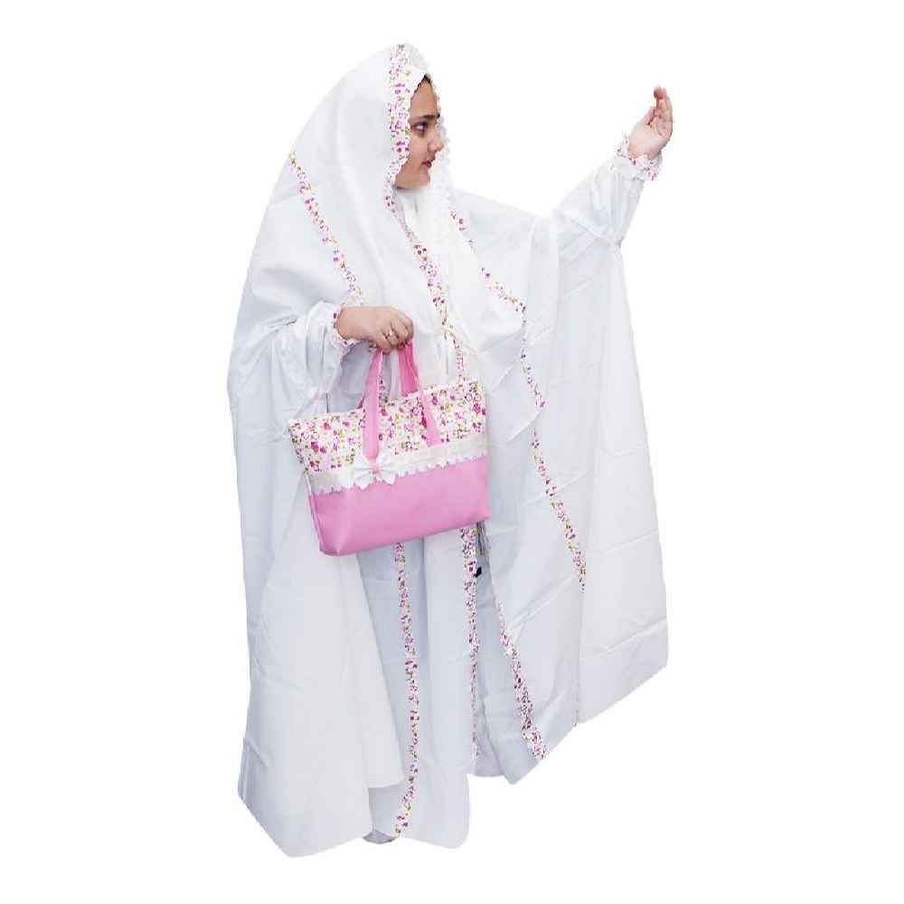 Girls' Taklif Ceremony Chador Set with Sleeves Model Nabaut - ShopiPersia