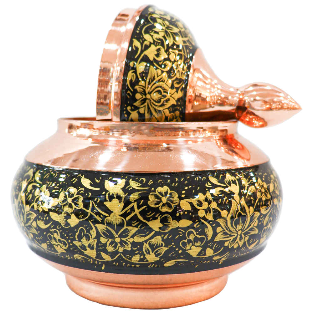 Handcrafted Persian Engraved Copper Sugar Bowl Tashir - ShopiPersia
