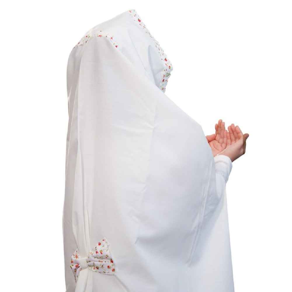 Islamic White Girls' Namaz Chador Model Nasim - ShopiPersia