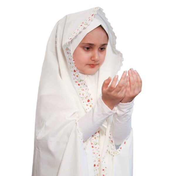 Islamic White Girls' Namaz Chador Model Nasim - ShopiPersia