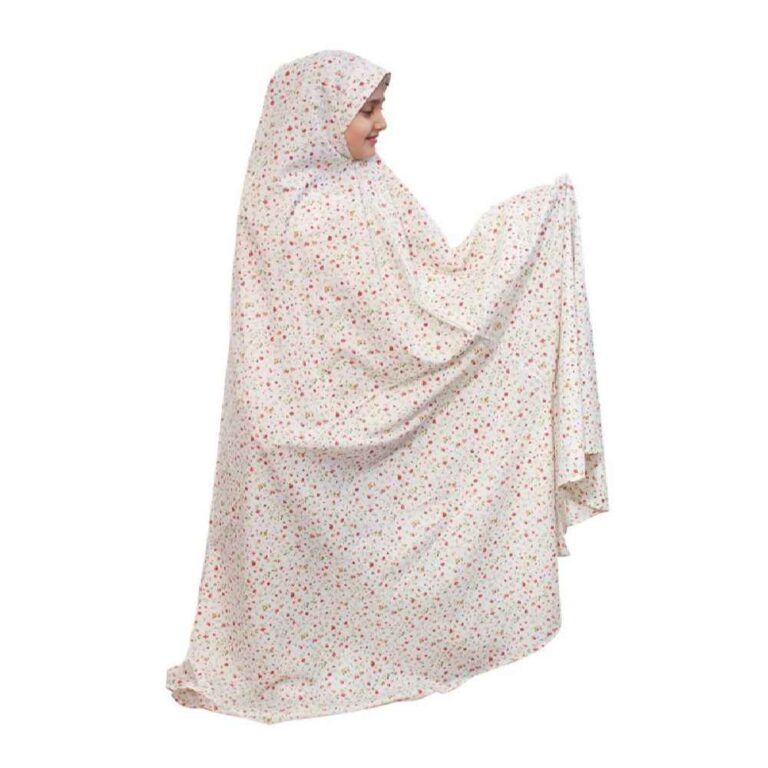 Islamic White Girls' Namaz Chador Model Shaparak - ShopiPersia