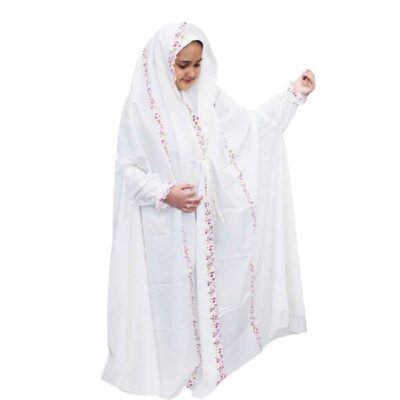 Islamic White Girls' Namaz Chador Model Yasamin - ShopiPersia