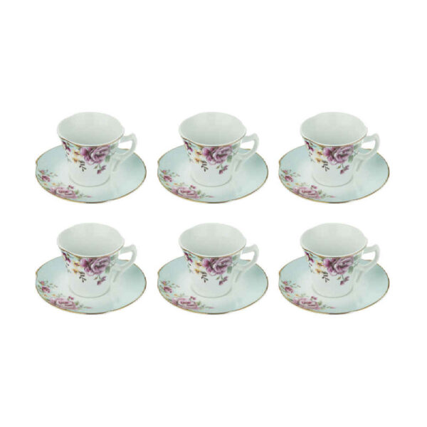 Persian Teacup Set with Saucer - Bahar Porcelain Design (12pcs) - ShopiPersia